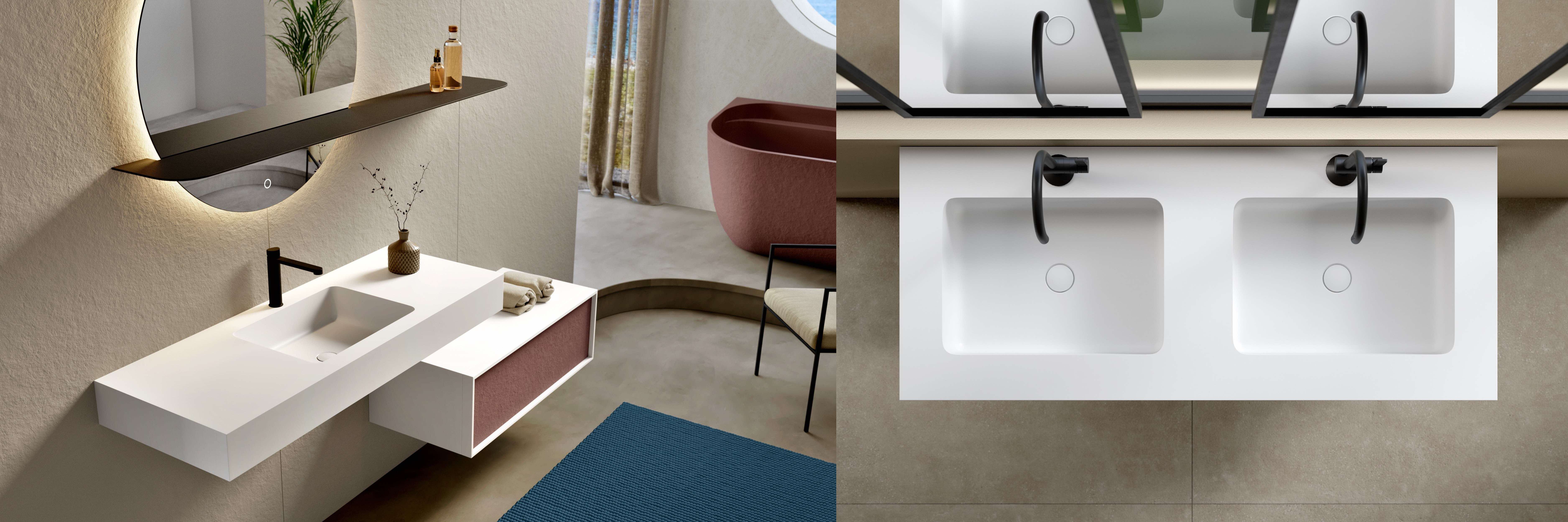 AcquaSolid, la nouvelle gamme 100 % Solid Surface d’Acquabella - Concept Bain