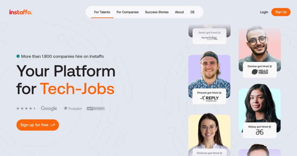 Instaffo | Your job platform for tech, marketing & sales.