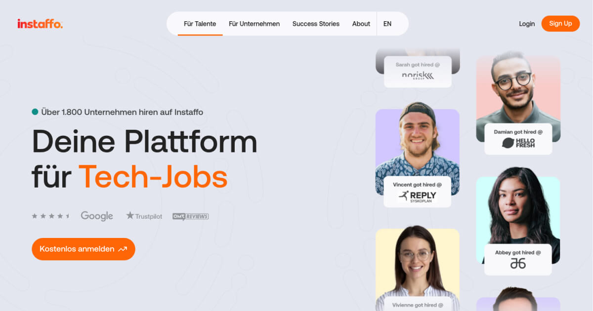 Instaffo | Deine Jobplattform für Tech, Marketing & Sales.