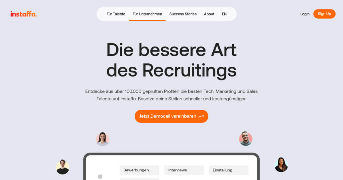 Instaffo | Die Recruiting-Plattform für Tech, Marketing & Sales.