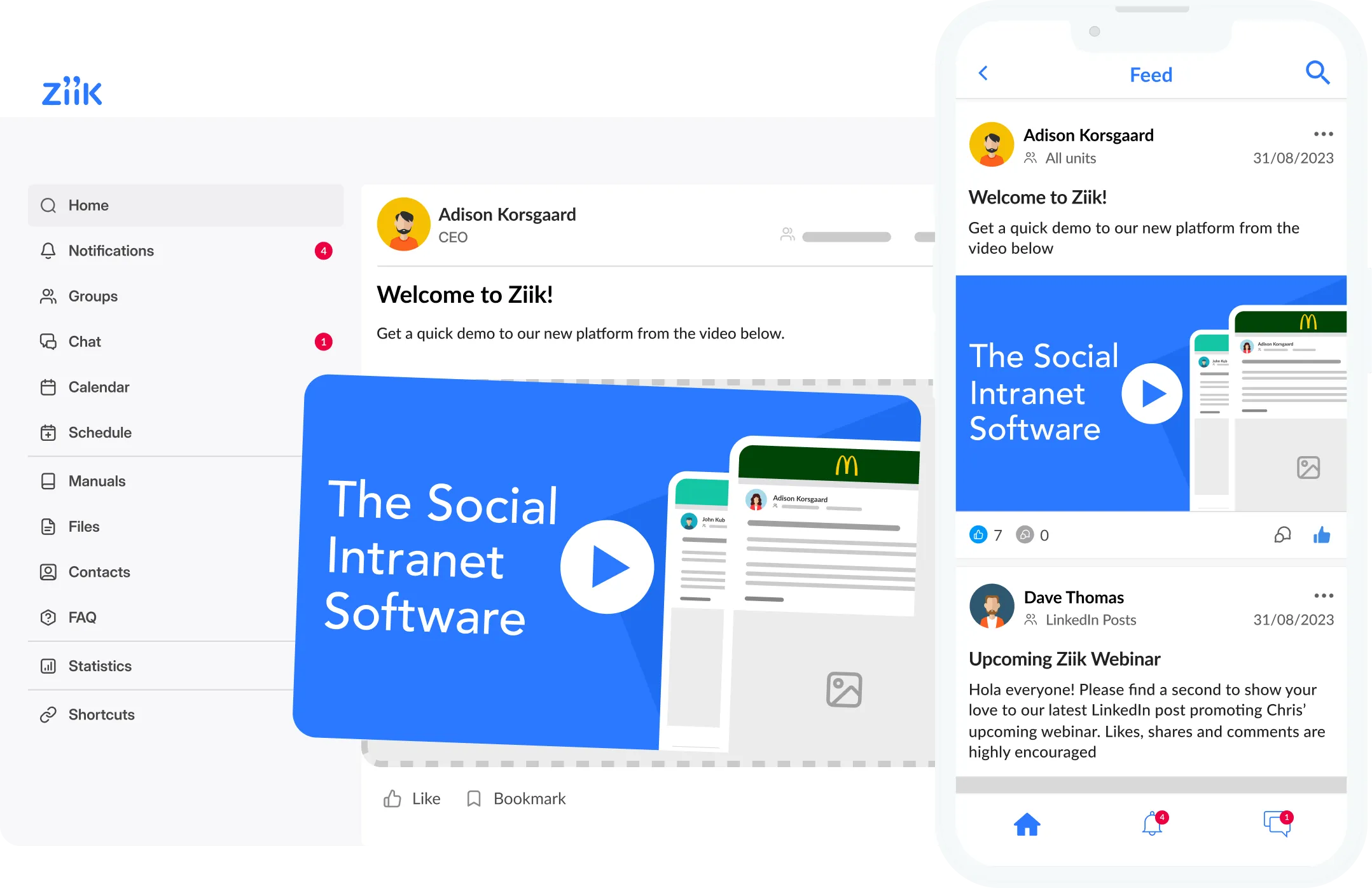 Social Intranet Software for Business - 10 Days Free Trial | Ziik