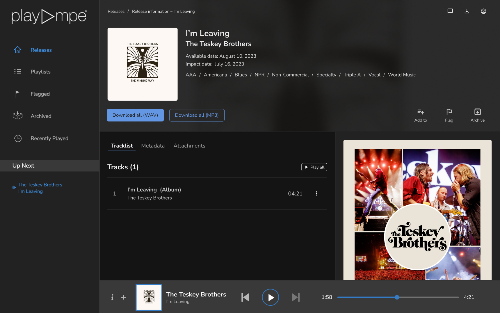 Player: Industry Access for Radio, Media, Music Curators