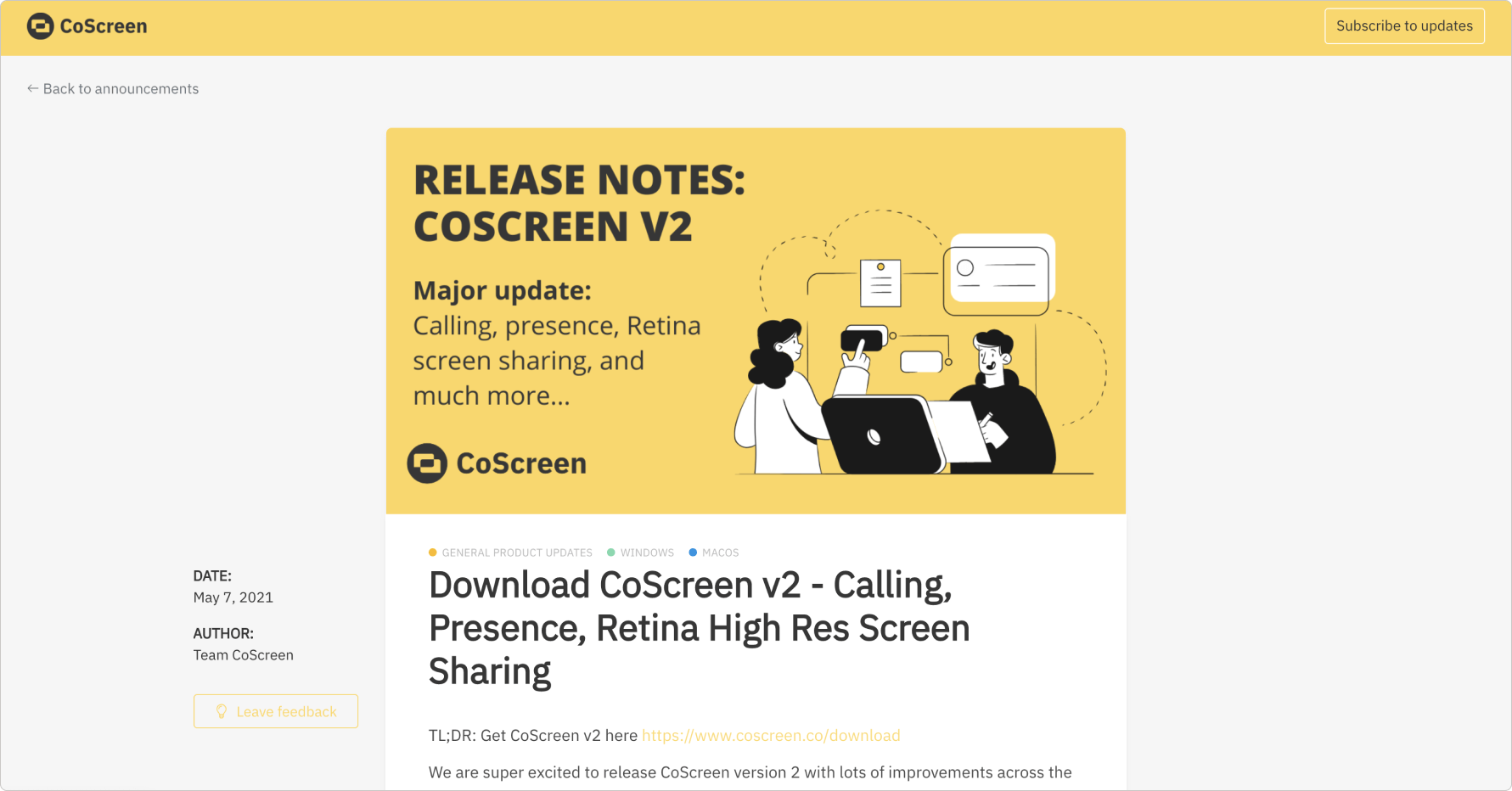 How CoScreen Streamlined Their Release Comms Process by 30% with ...