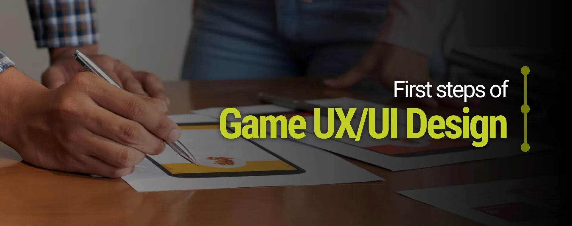 What is the first step in the game UX/UI design process