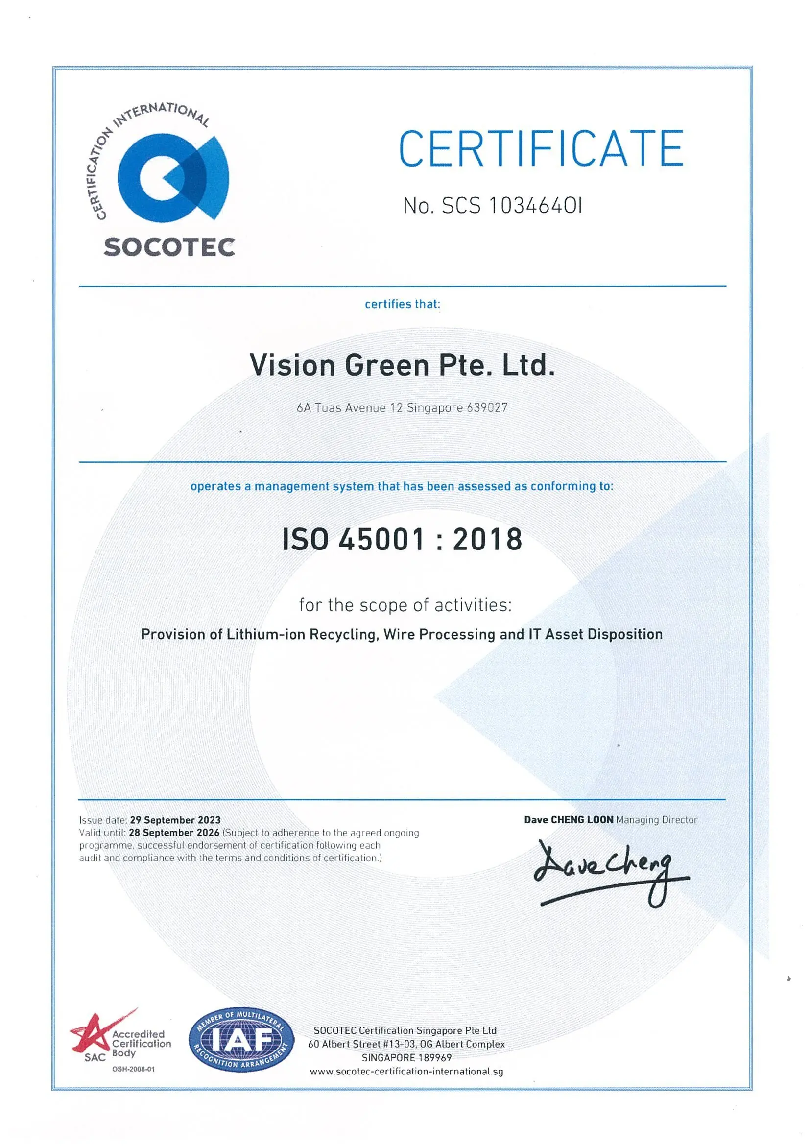Our Certifications | Vision Green
