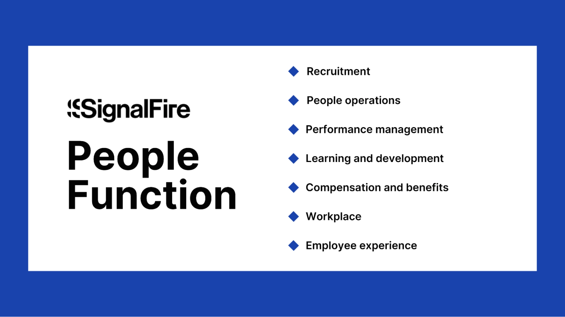 Building blocks for HR success: Set up a People function