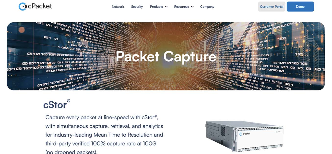 cStor by cPacket | Premier Packet Capture Solution for Real-Time Analytics