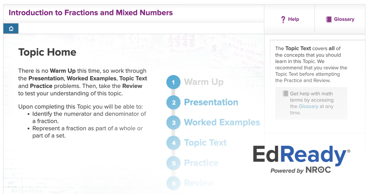 EdReady Learning Media: Math Example