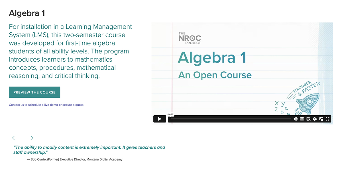 NROC Algebra 1 – An Open Course