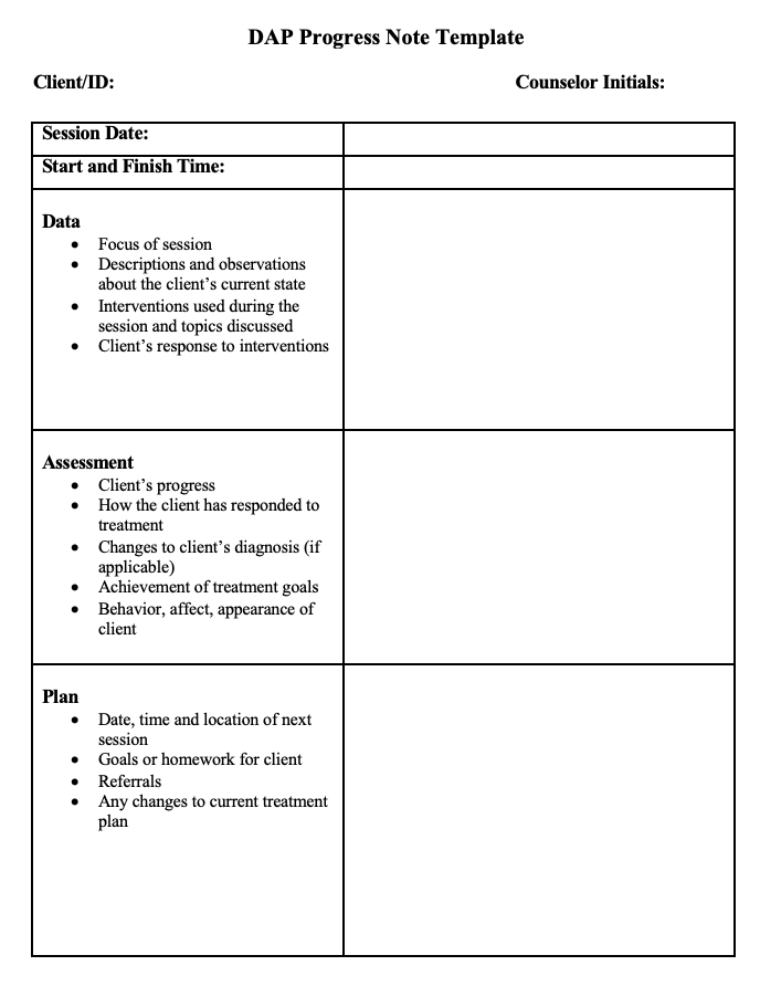 28 Free DAP Notes Examples Templates TemplateLab 58 OFF