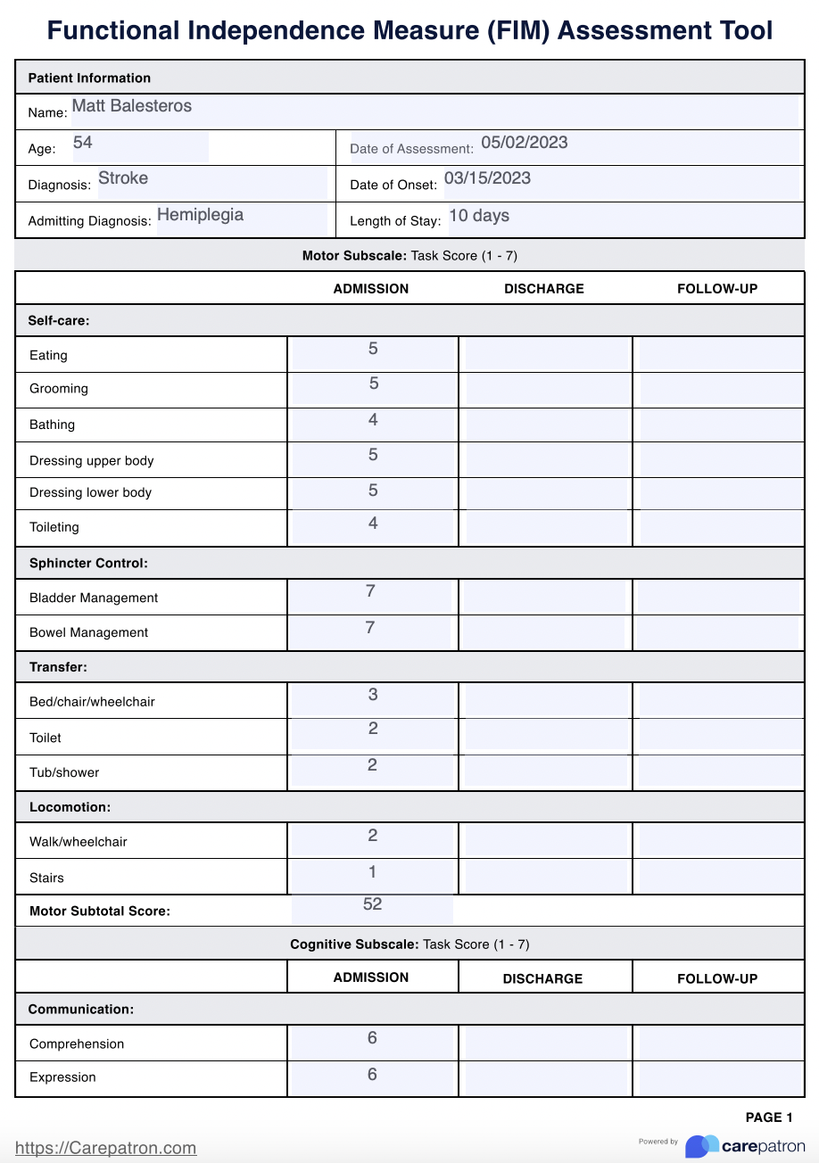 Functional Independence Measure