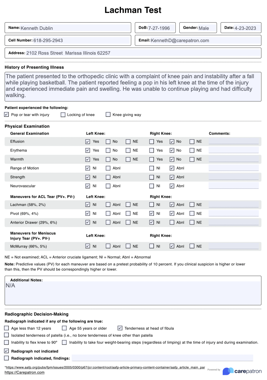 Lachman Test