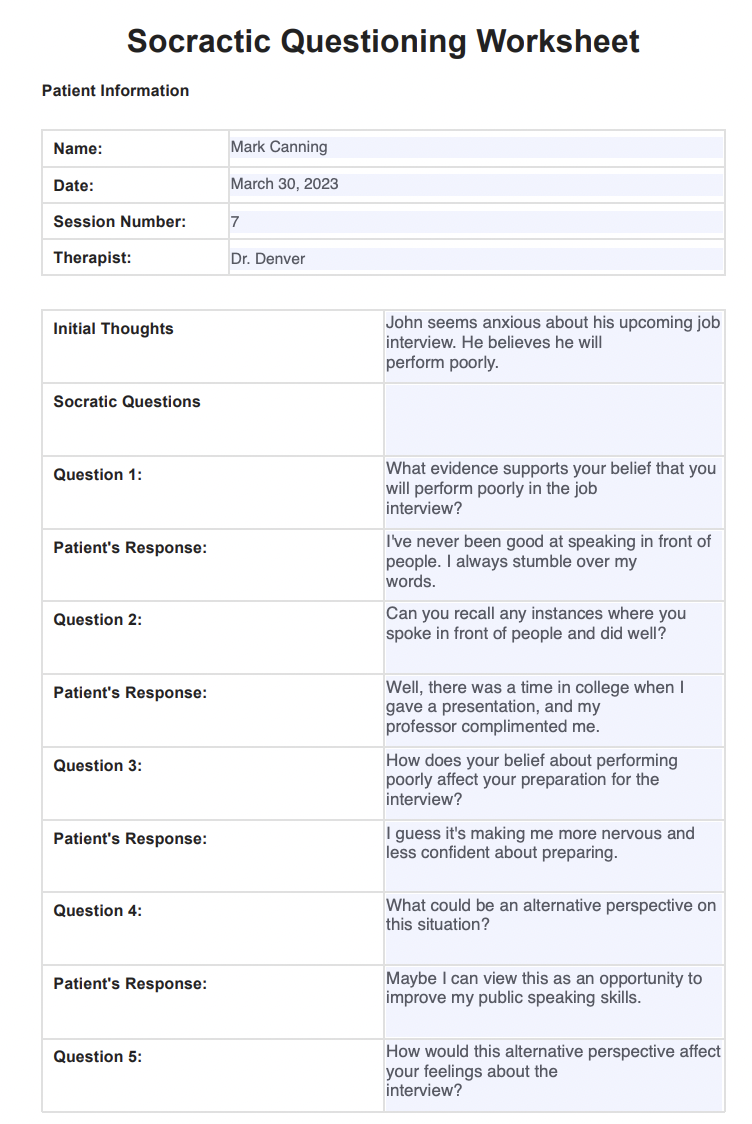 Socratic Method Example