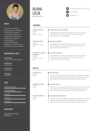Lastenhoitajan CV
