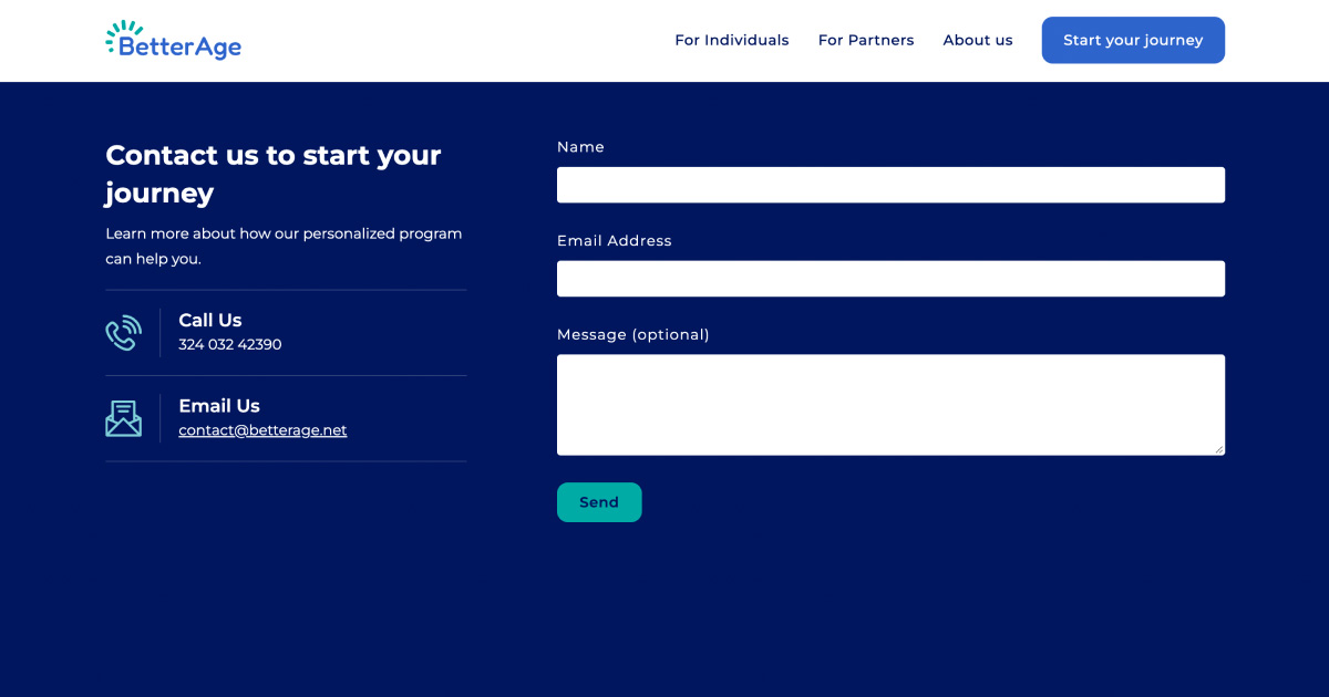 BetterAge: Contact us