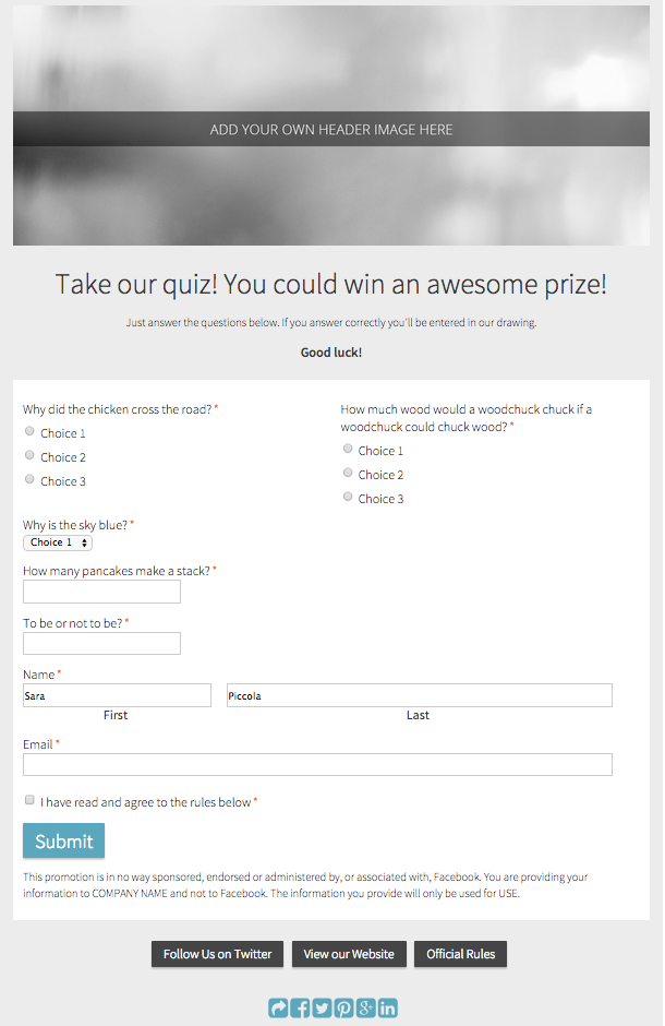 10 Templates to Build a Social Media Contest