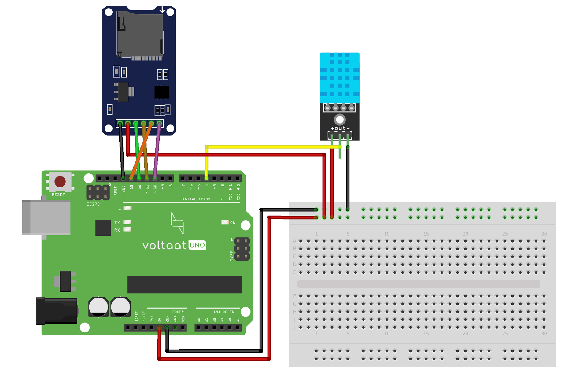 Voltaat Learn - Save values to SD card using Arduino