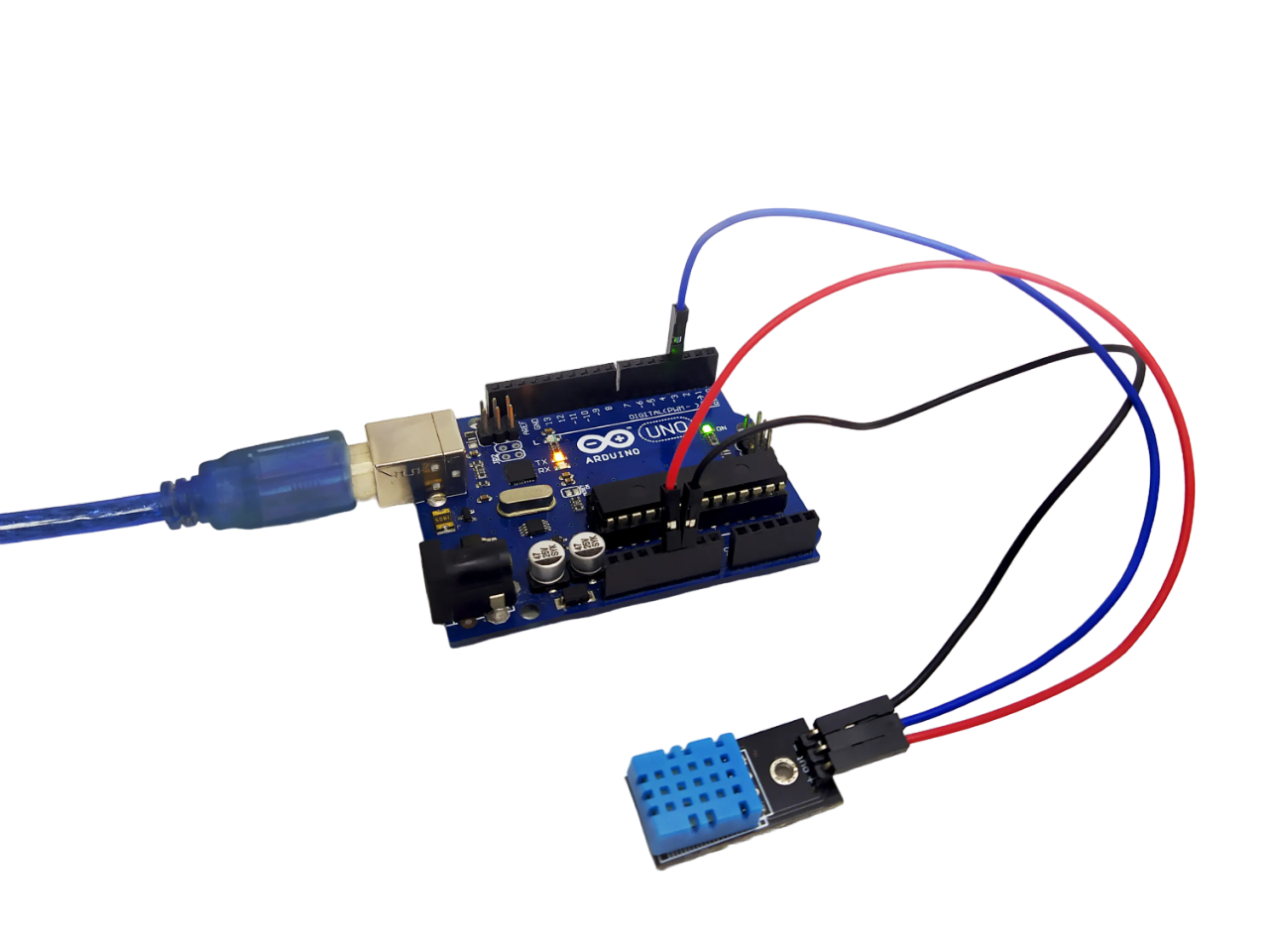 Voltaat Learn - Monitor temperature and humidity using DHT11