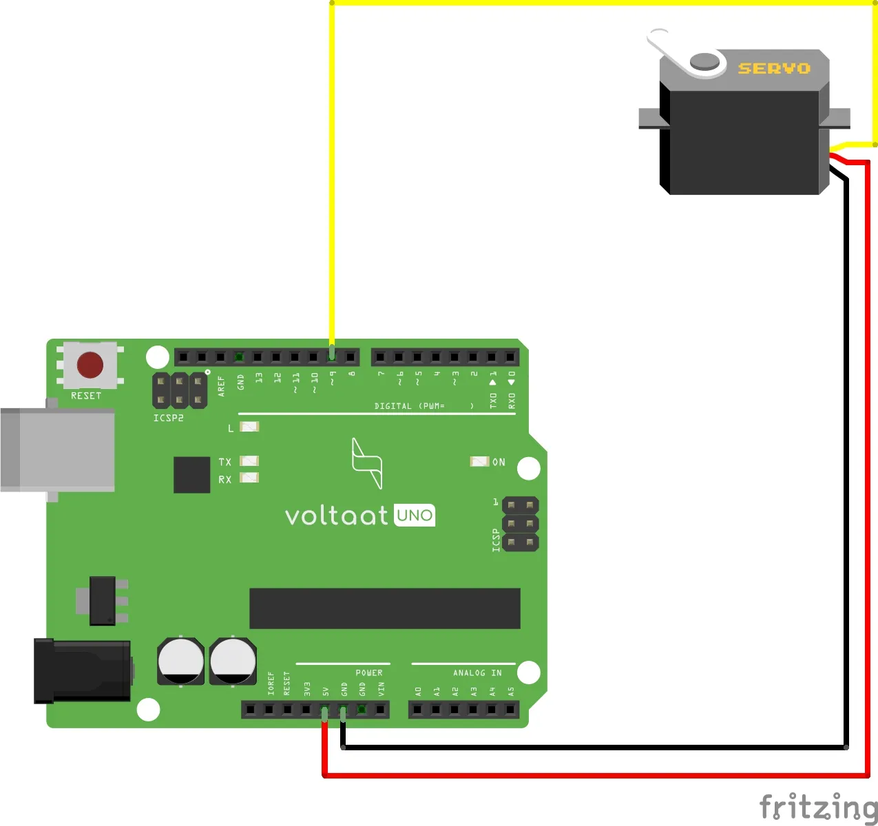 Voltaat Learn - Sweep the servo motor shaft with the Arduino Voltaat Learn - Sweep the servo motor shaft with the Arduino