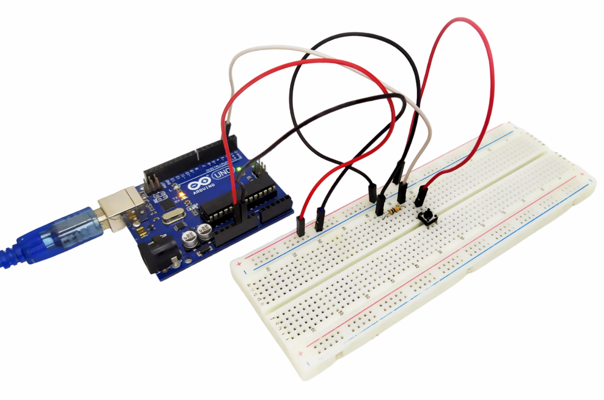 Voltaat Learn - Display the state of a push button using Arduino