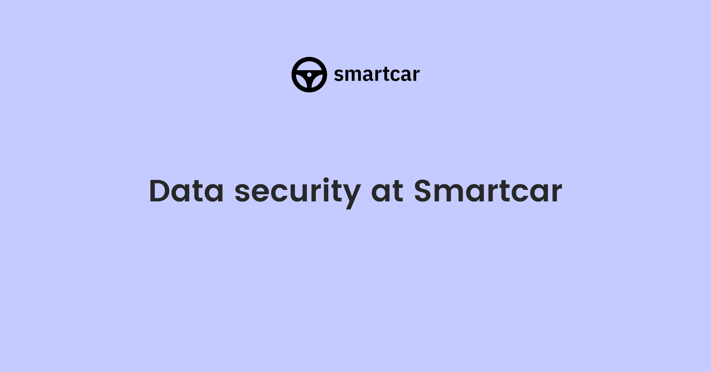 Data security · Data security at Smartcar · Smartcar