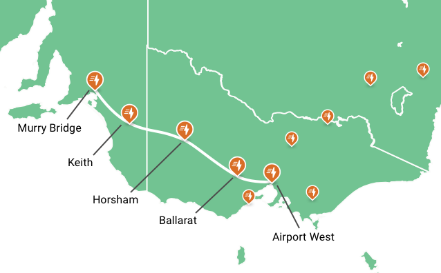 Melbourne to Adelaide. Connected. | Chargefox