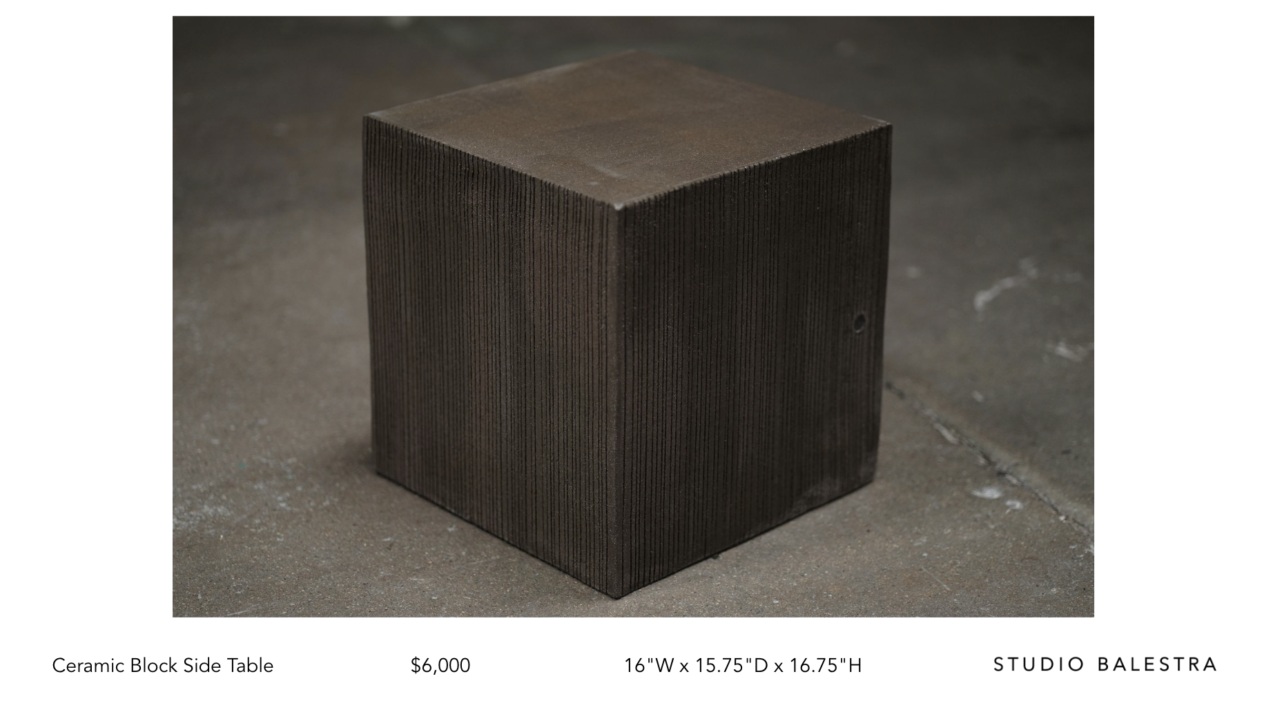 Ceramic Block Side Table - STUDIO BALESTRA