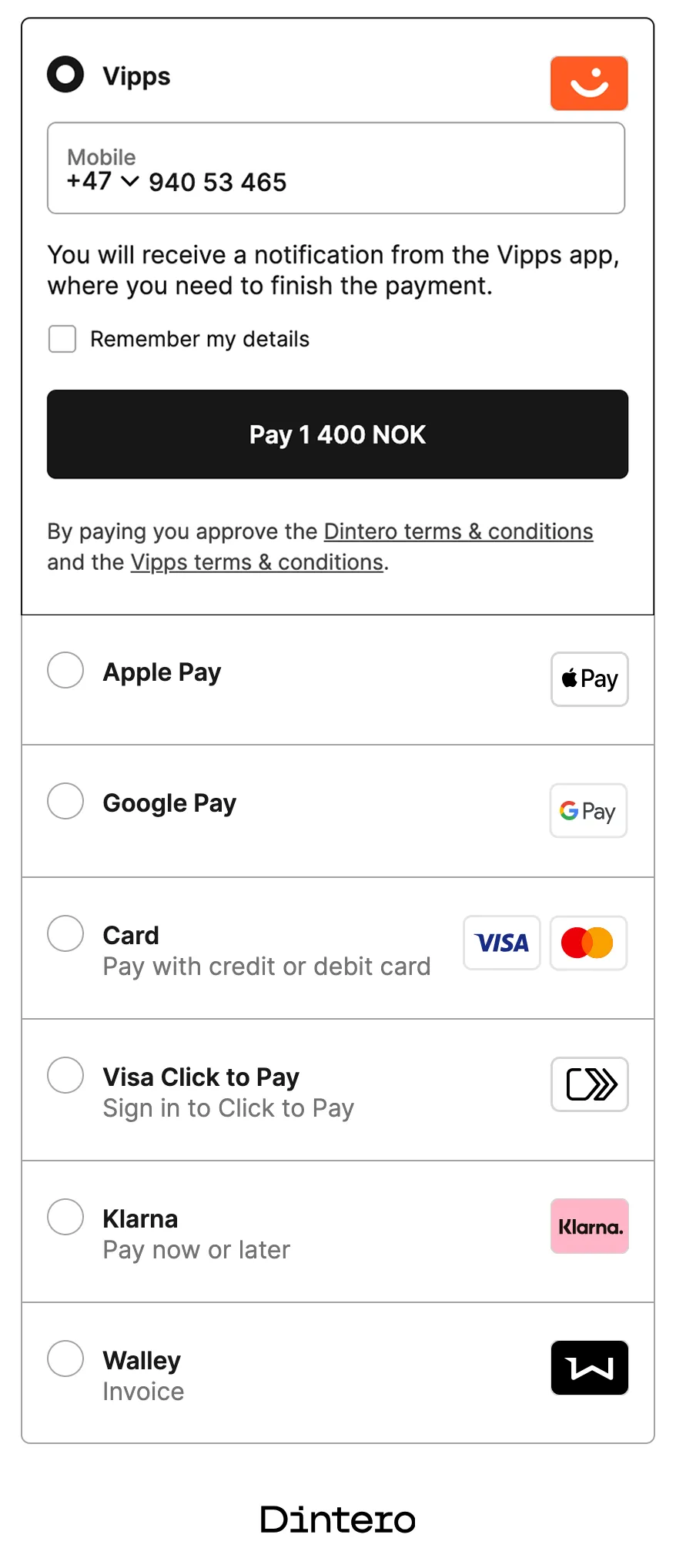 Dintero Checkout - flexible & user-friendly payment solution
