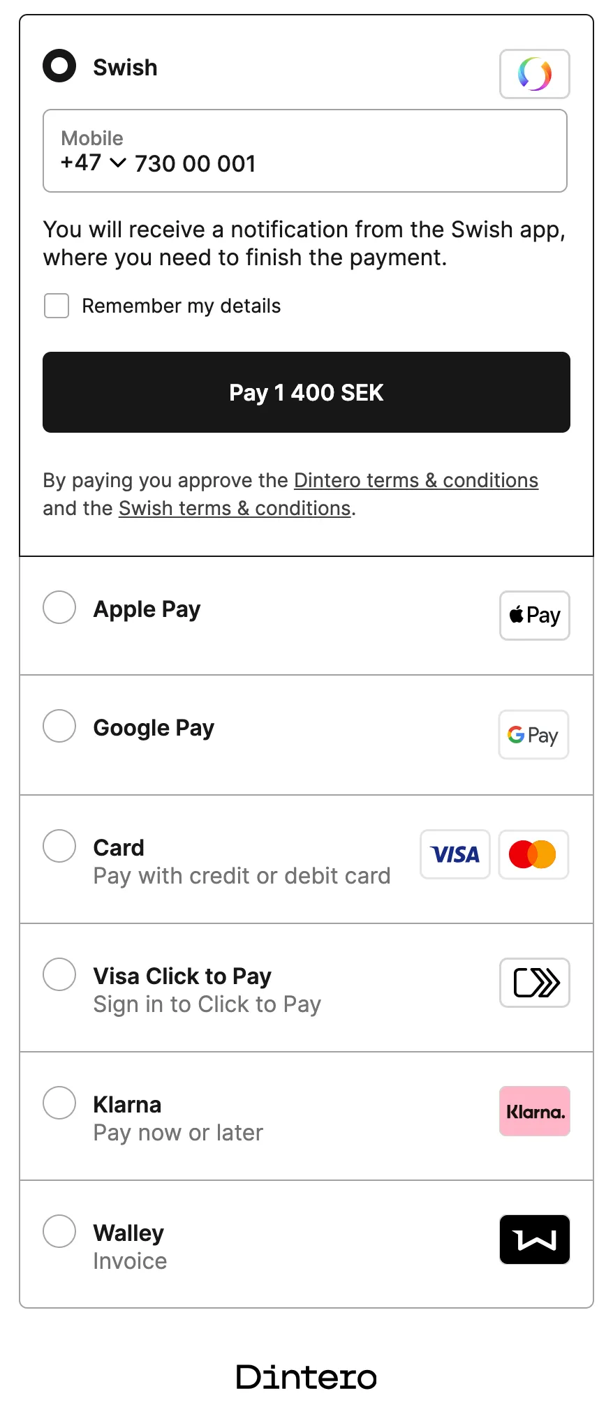 Dintero Checkout - flexible & user-friendly payment solution