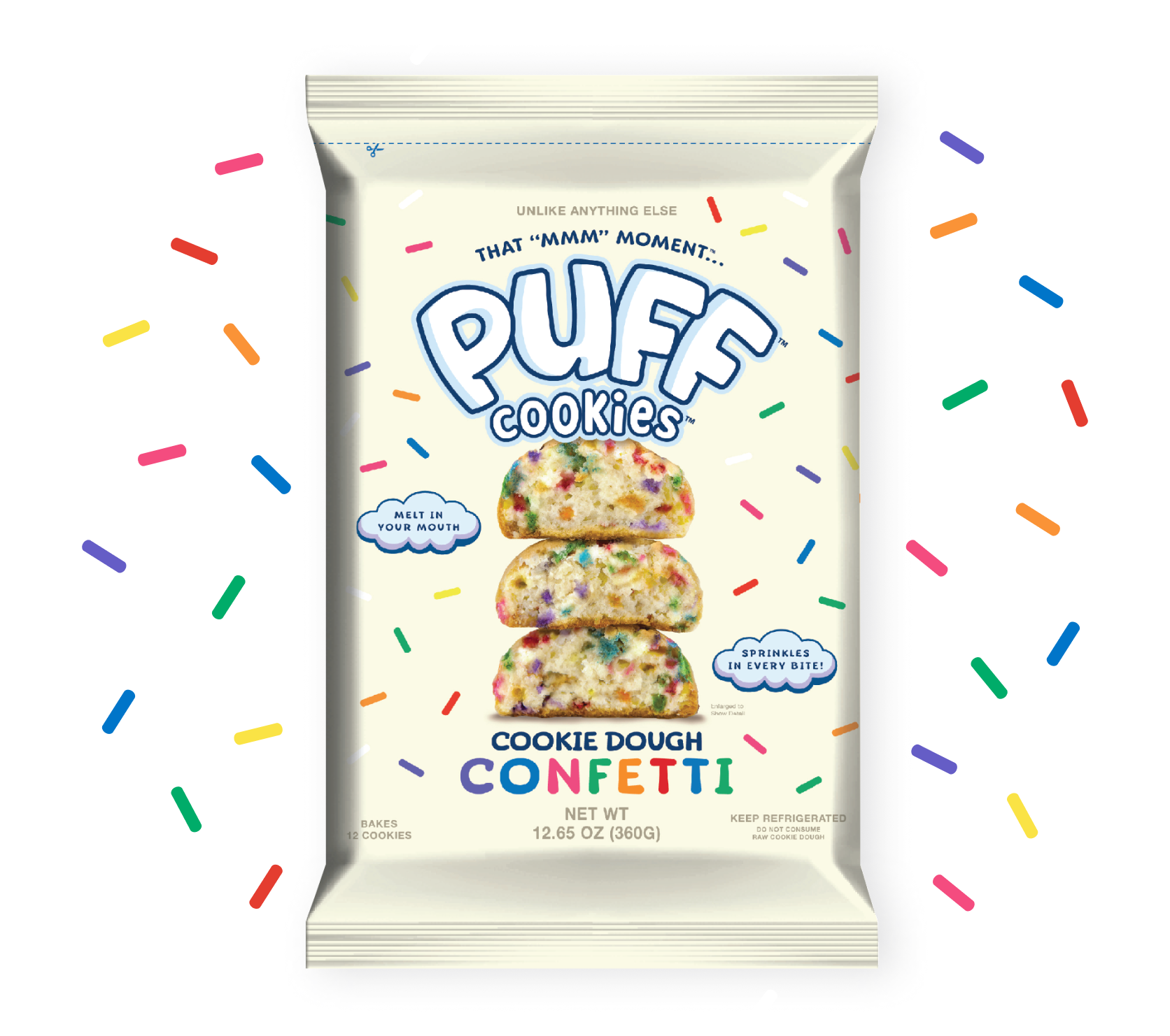 Puff Cookies: Confetti Cookie Dough