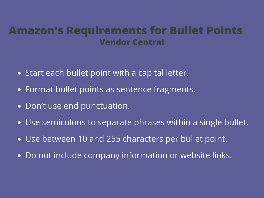 How to Write the Perfect Product Feature Bullet Points on Amazon ...