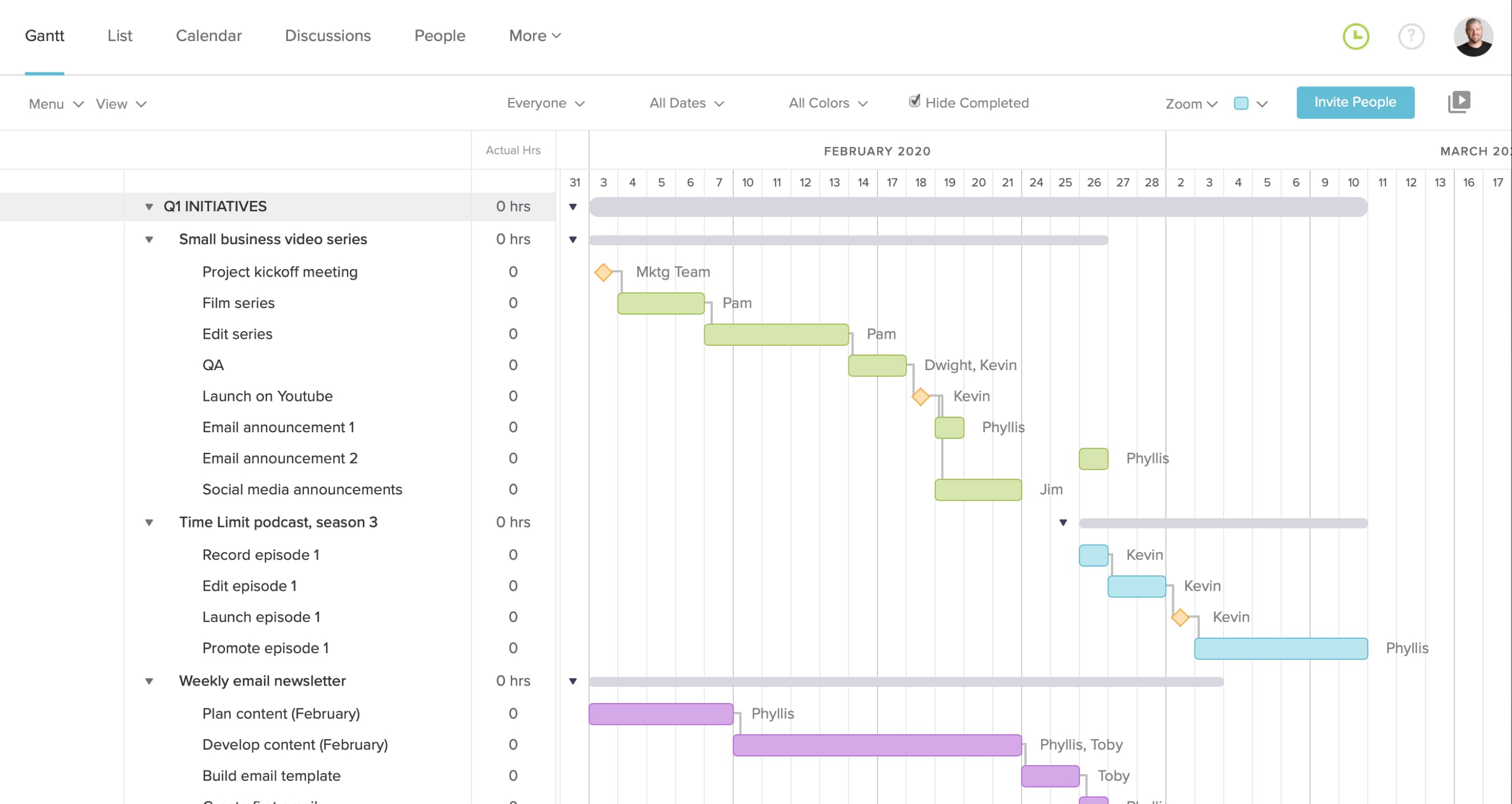 Marketing Schedule Template and Calendar | TeamGantt