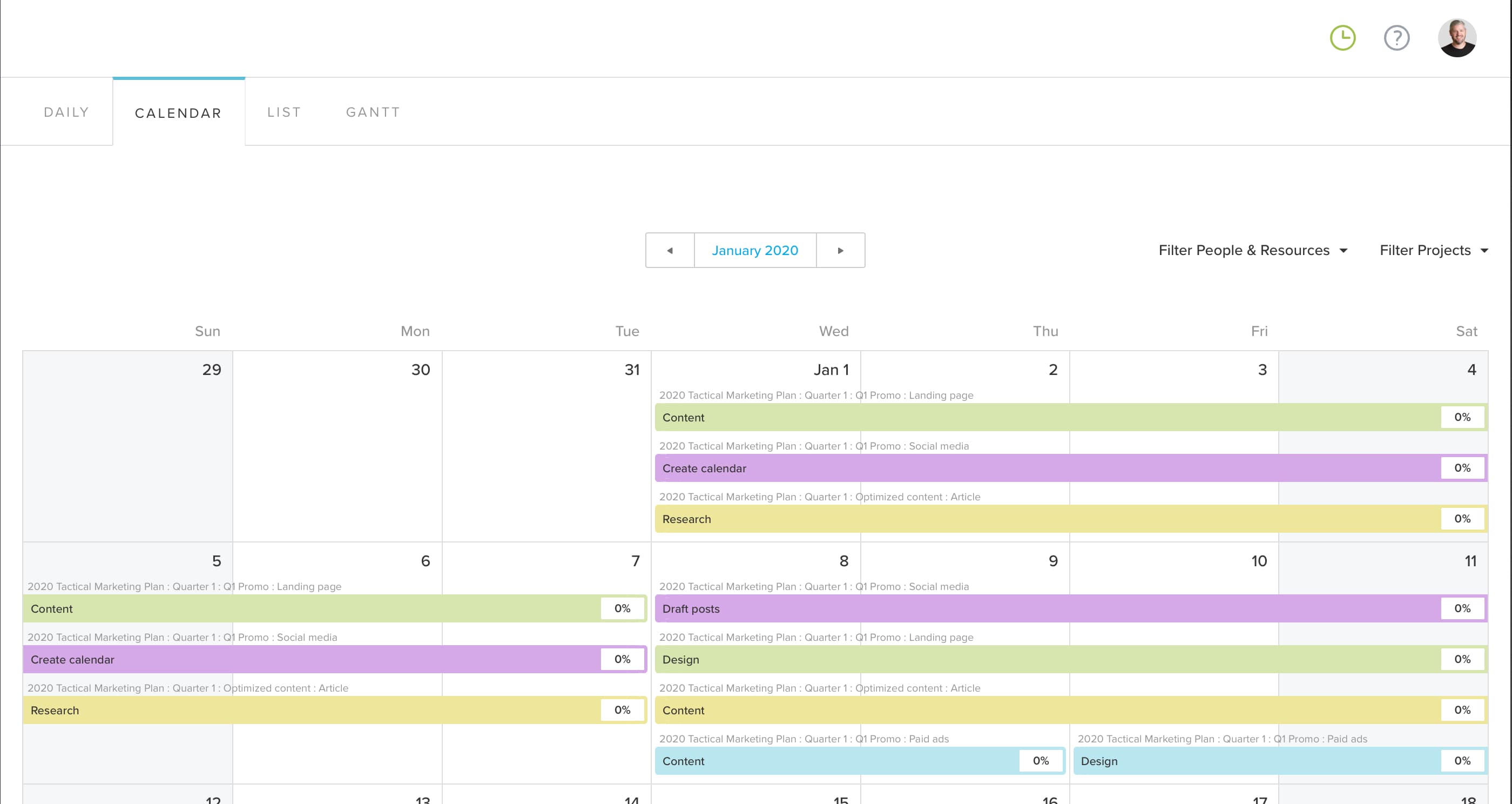 Tactical Marketing Plan Template & Example | TeamGantt
