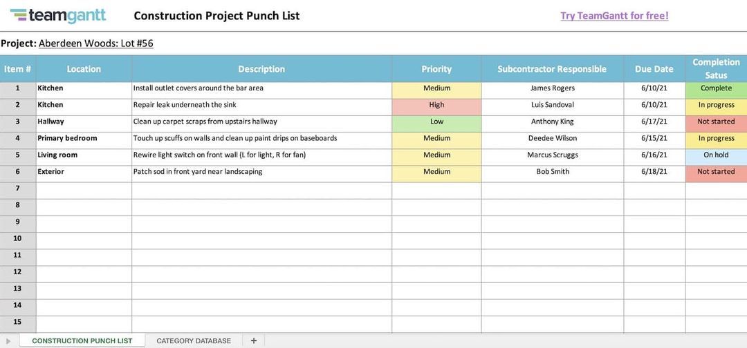 What Is a Construction Punch List?: Definition + Excel Template