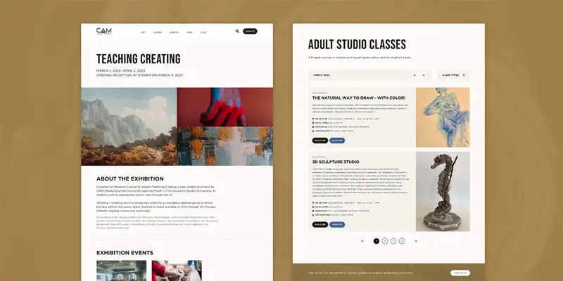 Springer Studios Insights | Wilmington NC, Web Design Case Study: Cameron Art Museum