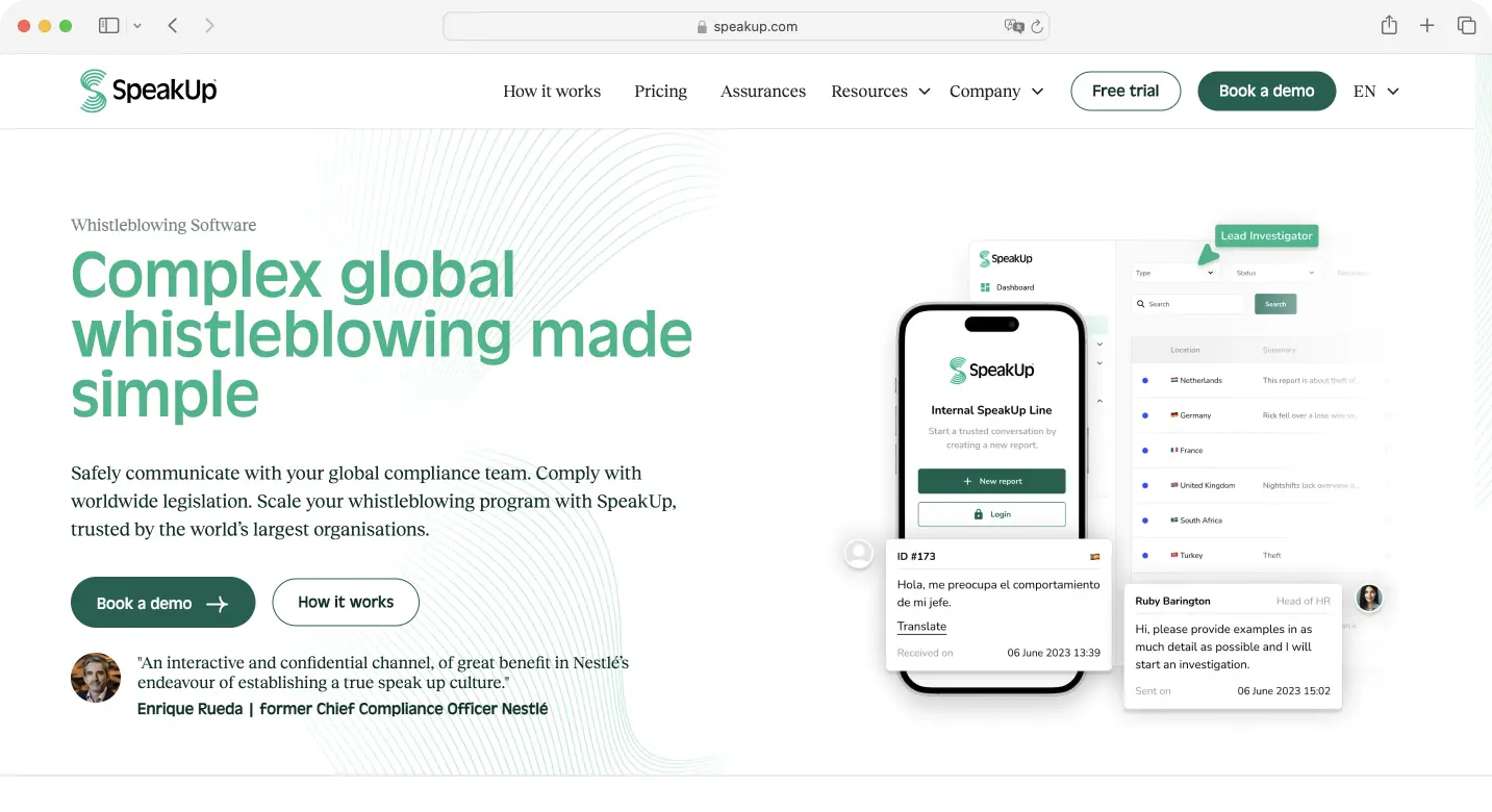 Top 15+ whistleblowing software tools (2024) - SpeakUp