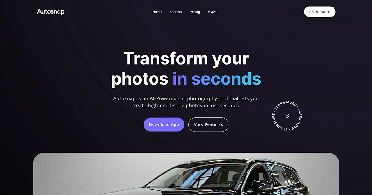 Autosnap - AI-Powered photography for Automotive Marketing