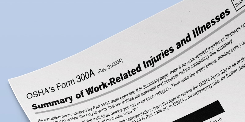 OSHA injury log filing in effect