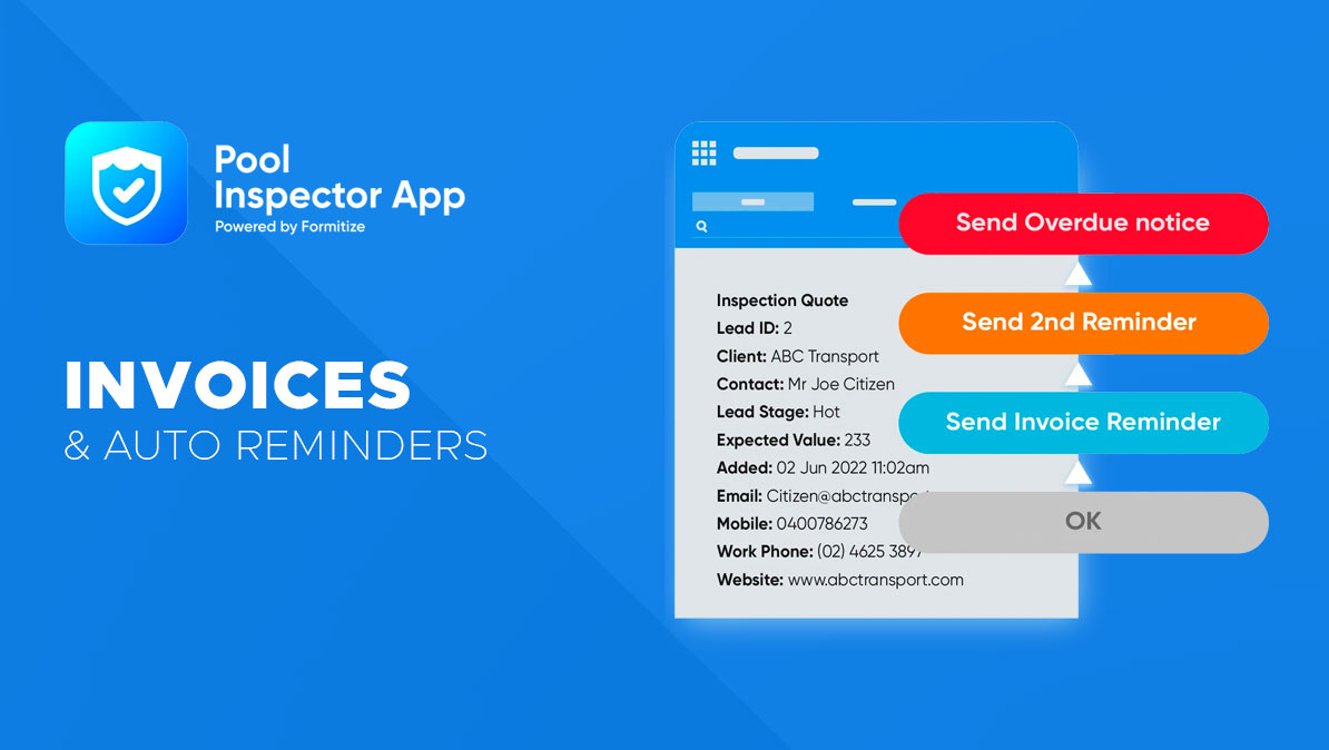 Invoices and Auto Reminders | Pool Inspector App