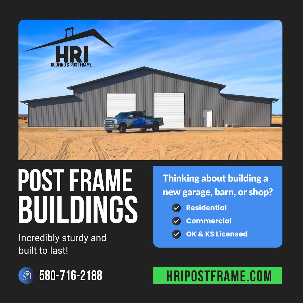 Building Big Barns, Shops, Homes & More | HRI Post Frame