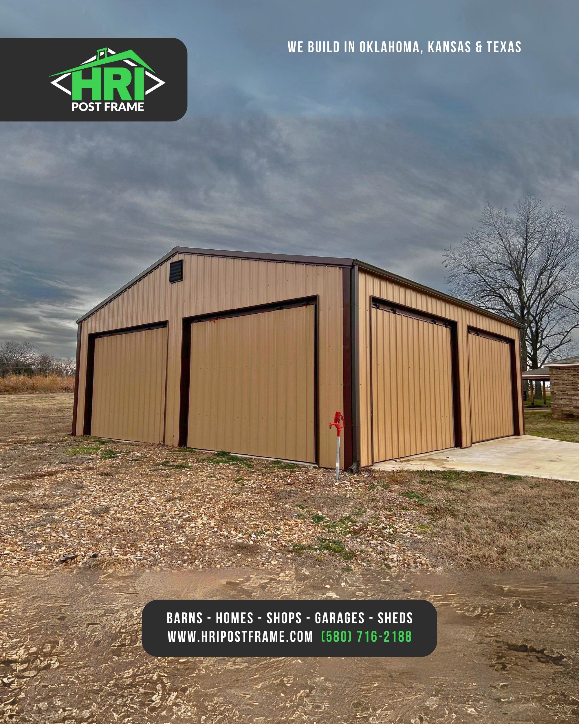 Backyard Garage | HRI Post Frame - Ponca City, Oklahoma