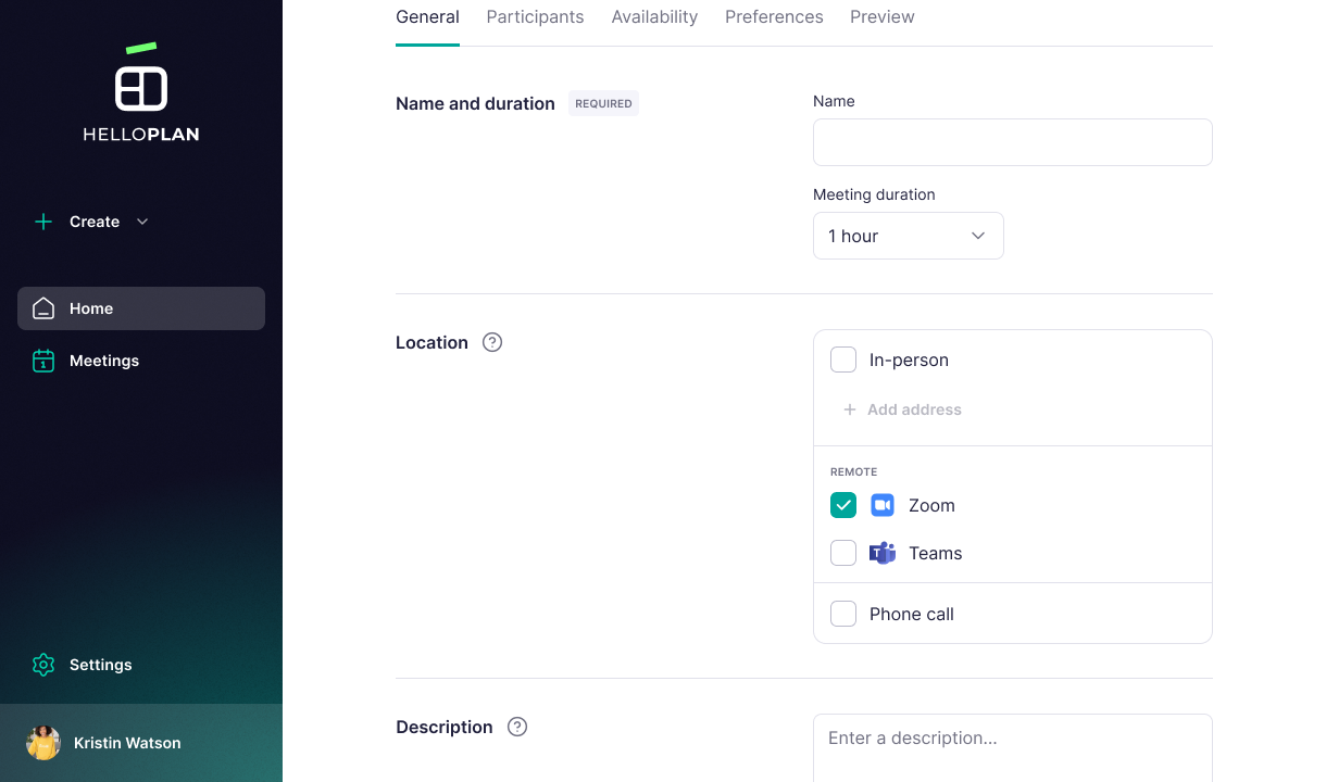 Zoom integration setup | HelloPlan