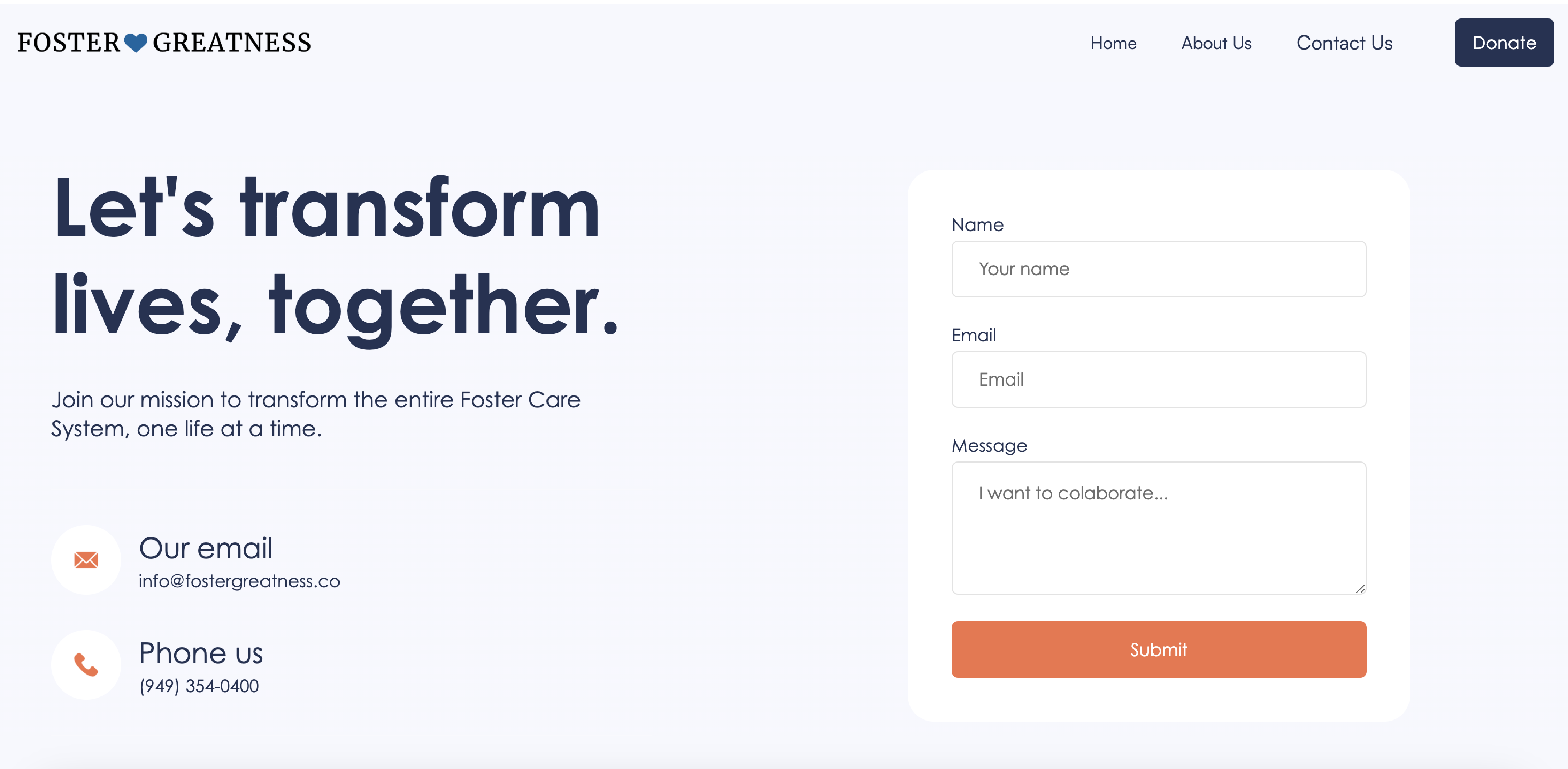 Contact | Foster Greatness