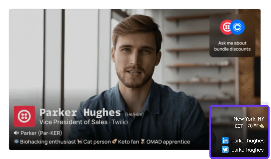 Nametags by Warmly | Look more Professional over video