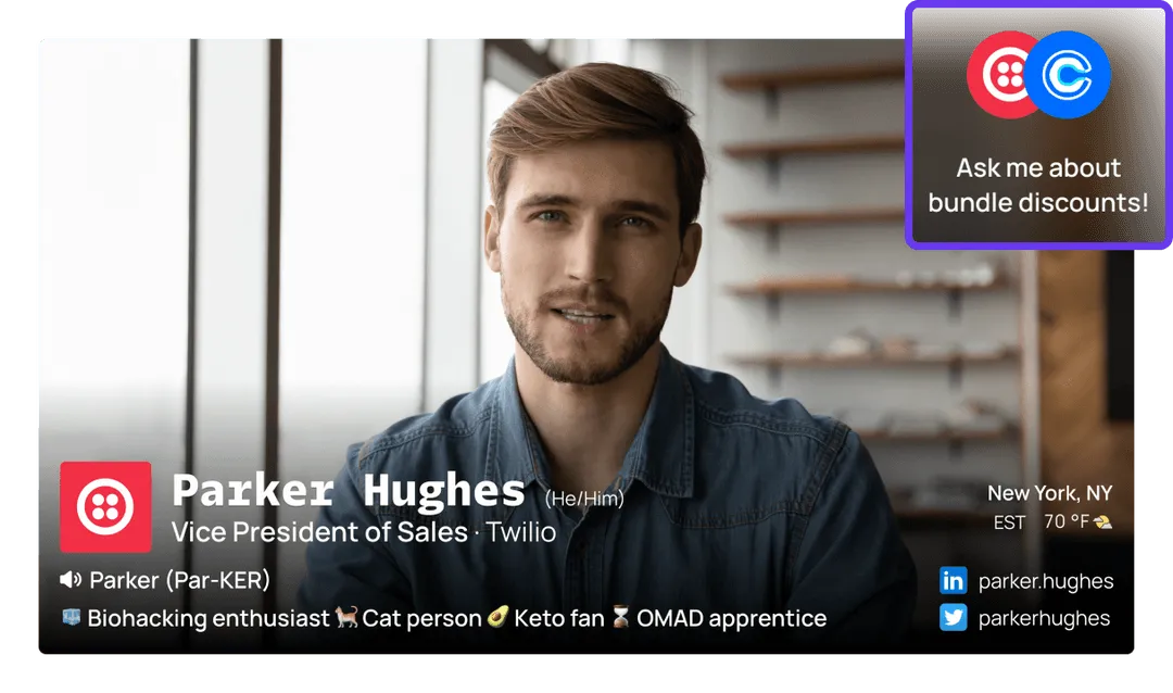 Nametags by Warmly | Look more Professional over video