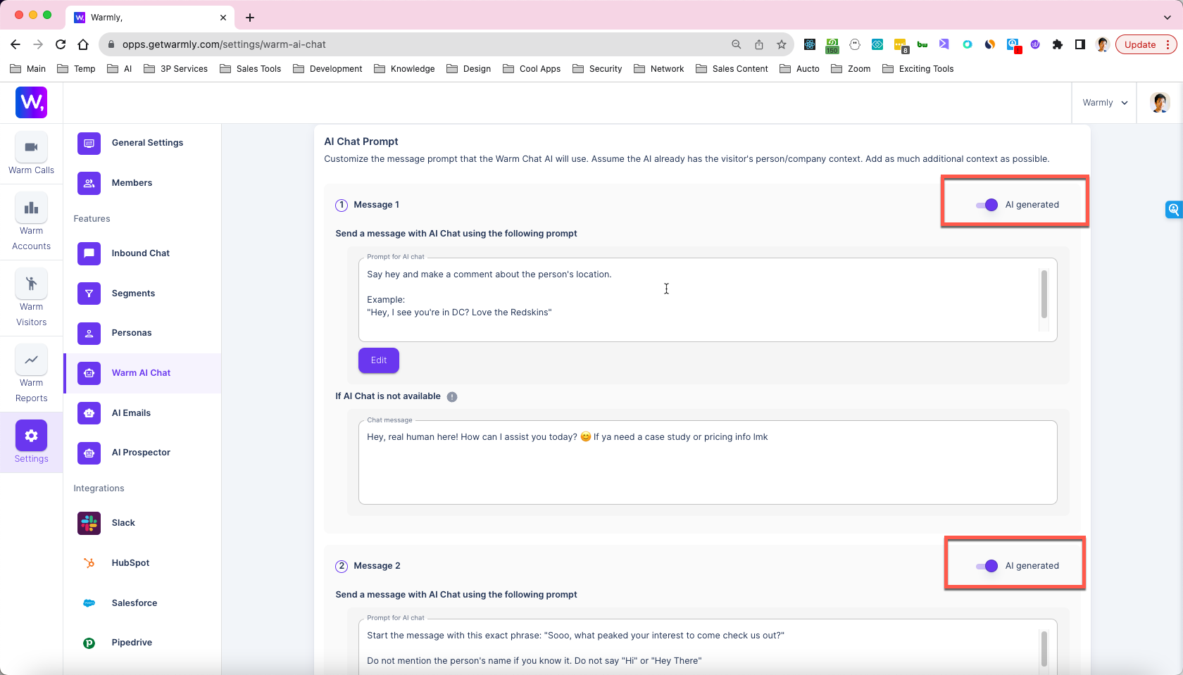 How To Use Warmly's AI Chat To Drive More Pipeline