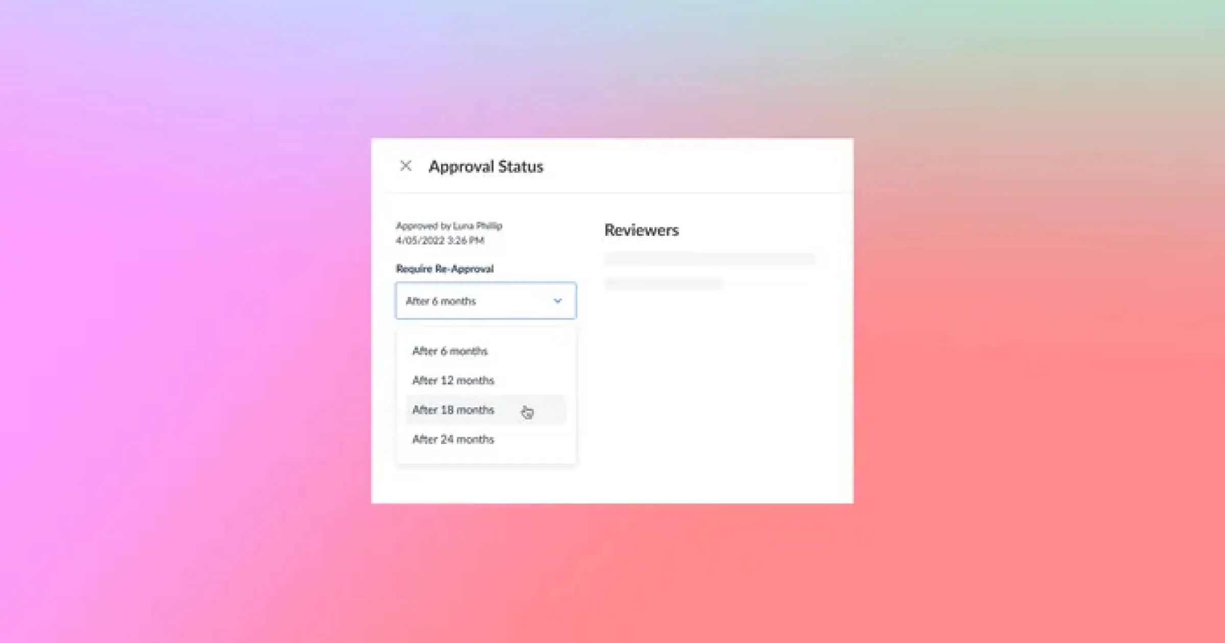 Custom Re-Approval Timeframes - Risk Ledger