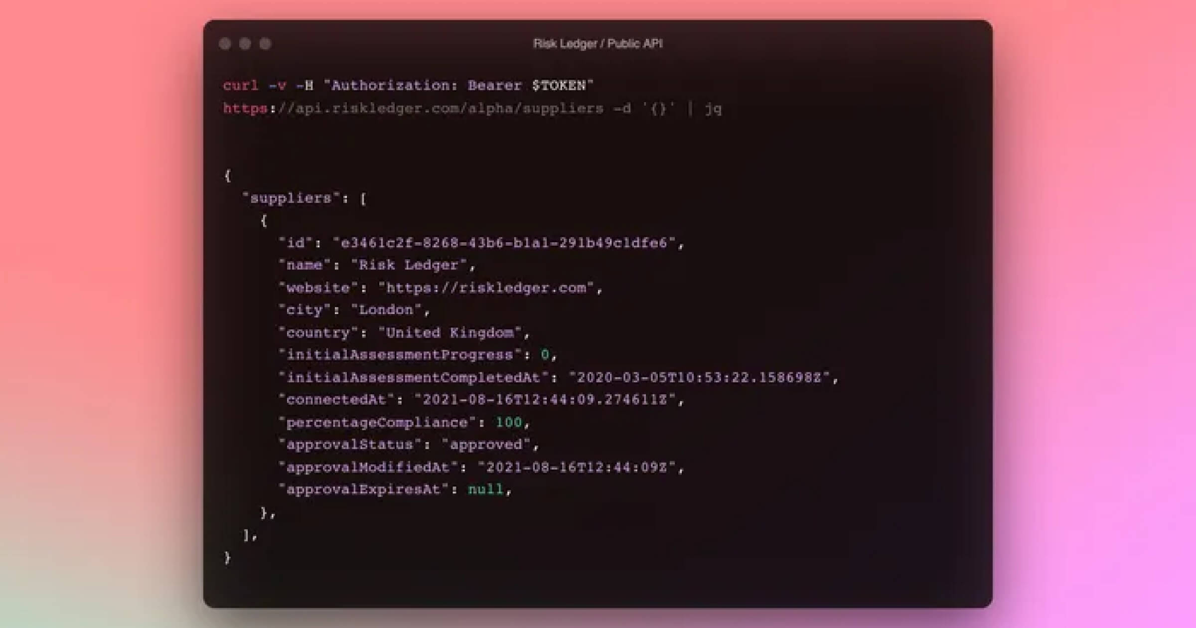 Risk Ledger API - Risk Ledger