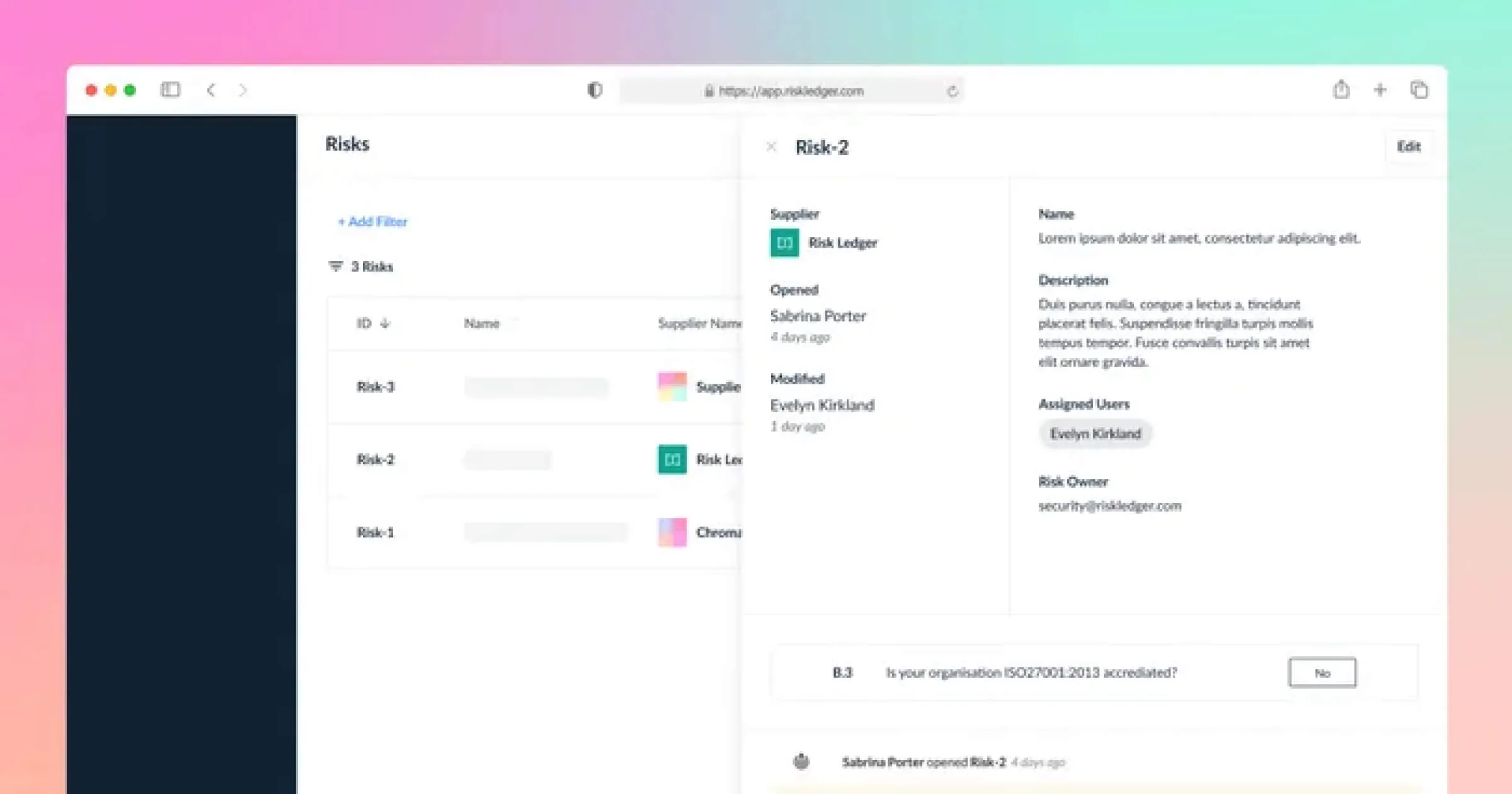 Track & Manage your Supplier Risks - Risk Ledger