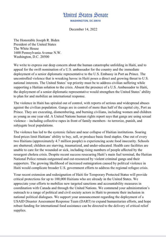 Letter to Biden | HaitiChildren